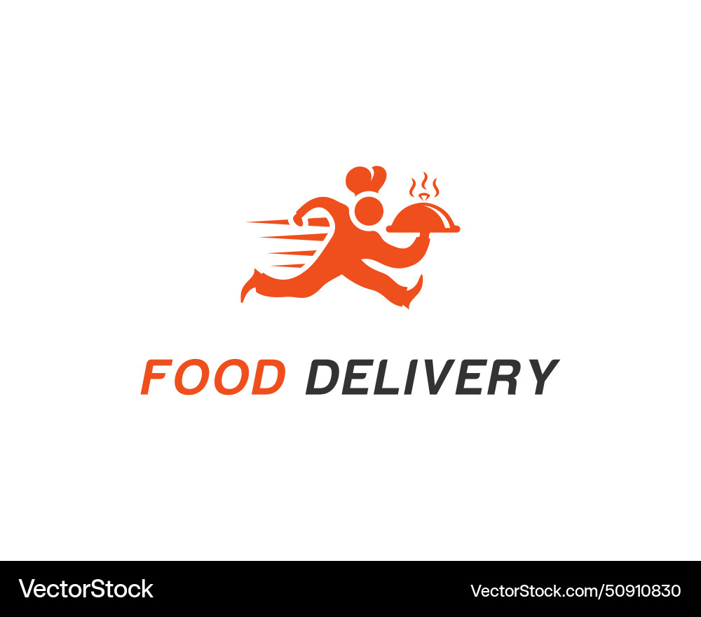 Creative food delivery logo design Royalty Free Vector Image