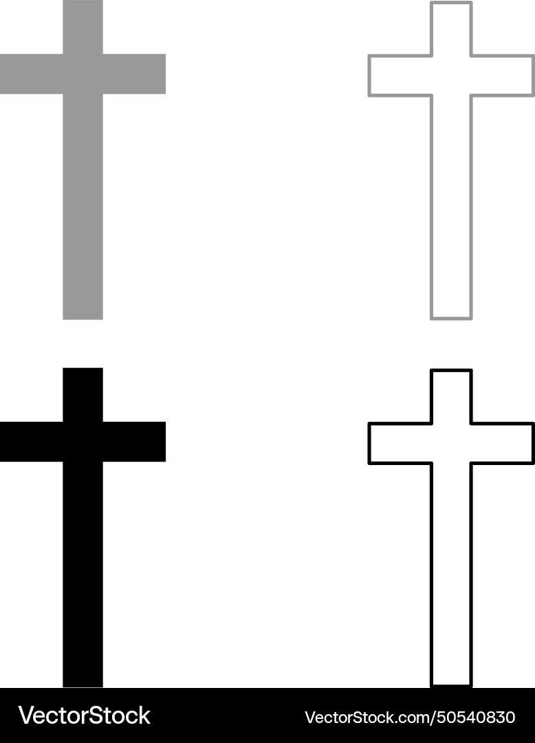 Cross set icon grey black color image solid fill Vector Image