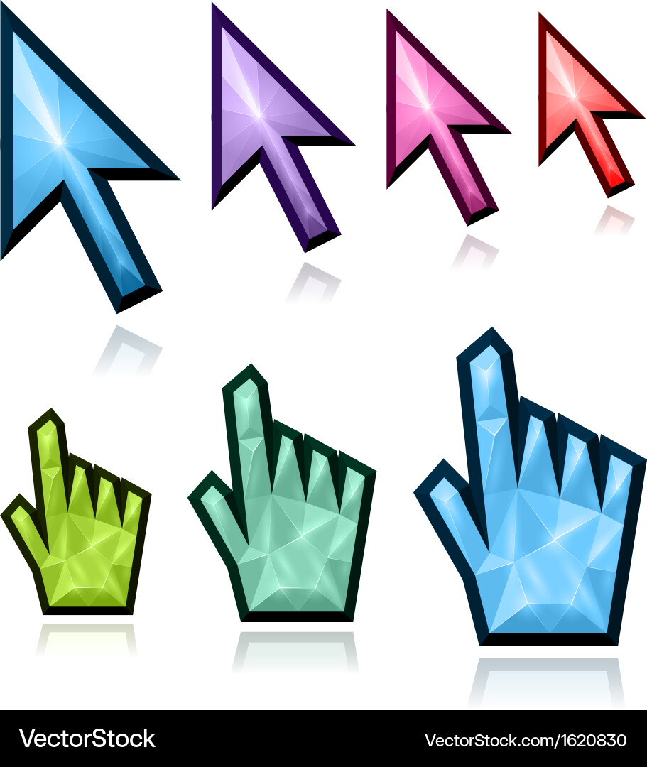 Crystal mouse cursors Royalty Free Vector Image