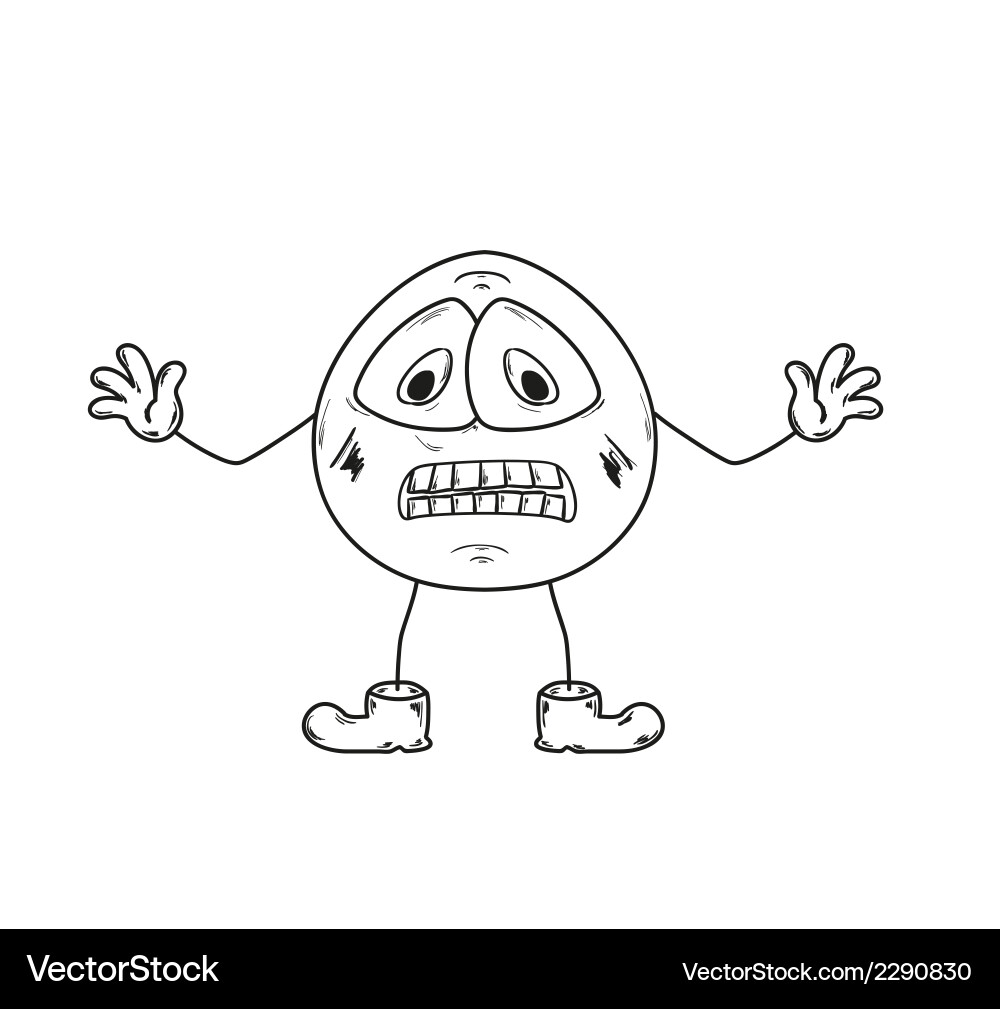 Despair emoticon sketch Royalty Free Vector Image