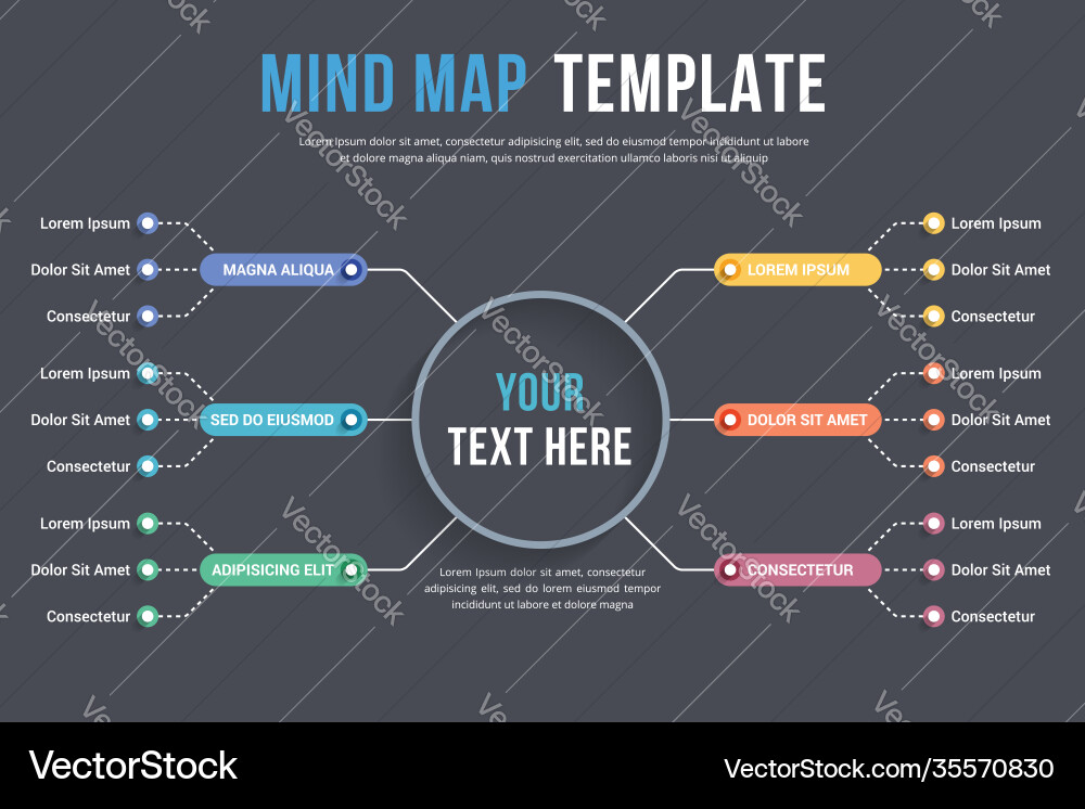 Mind Map Template - Business Infographics Vector Image