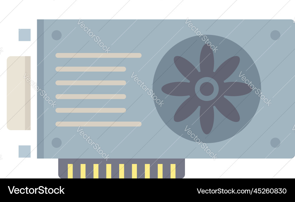 Mining video card icon flat computer gpu Vector Image