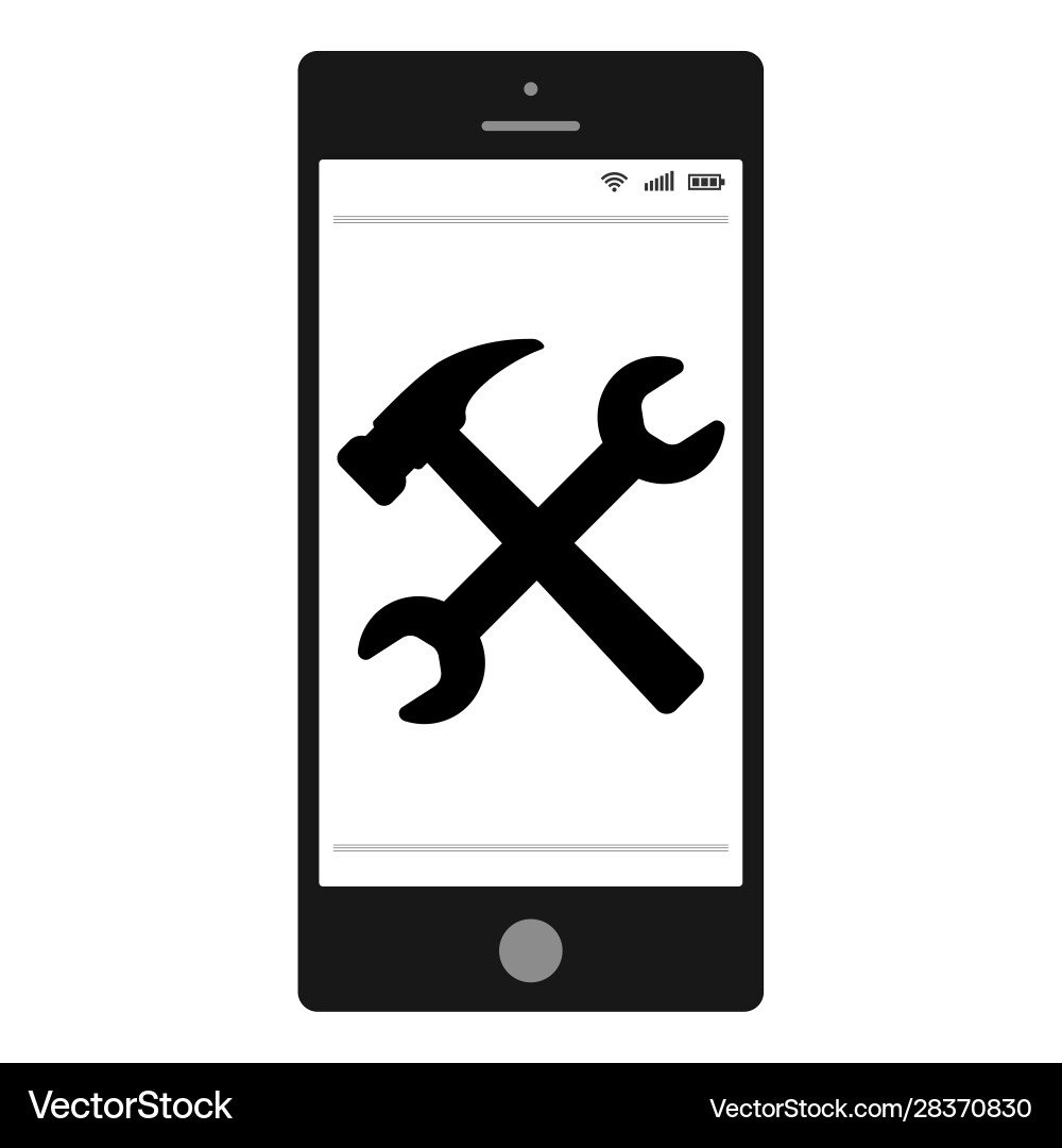 Mobile phone repair shop logo icon Royalty Free Vector Image