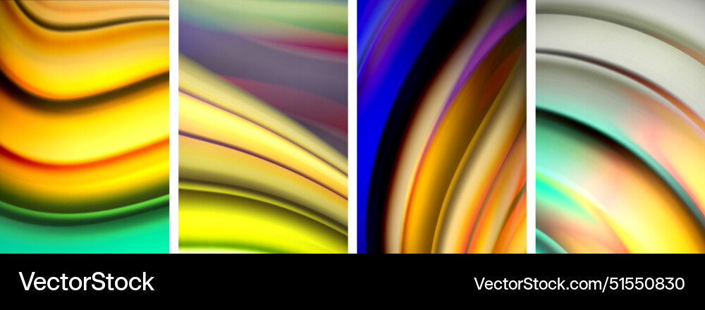 Rainbow style fluid color wave line background Vector Image