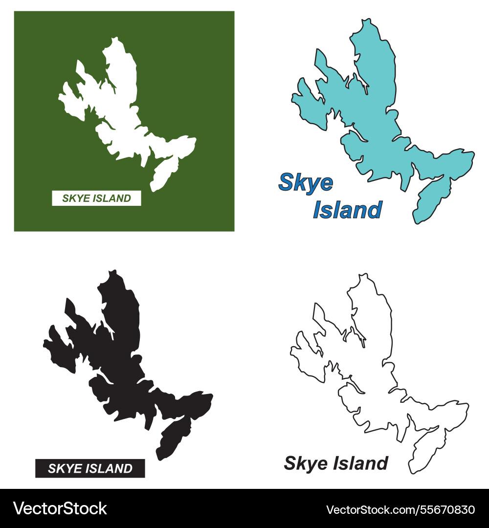 Skye island map Royalty Free Vector Image - VectorStock
