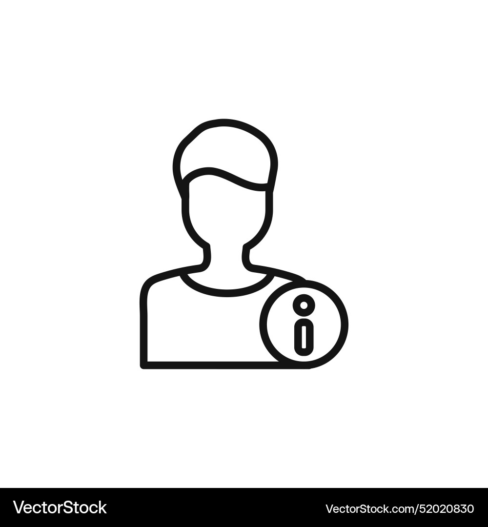 User information icon outline collection in black Vector Image