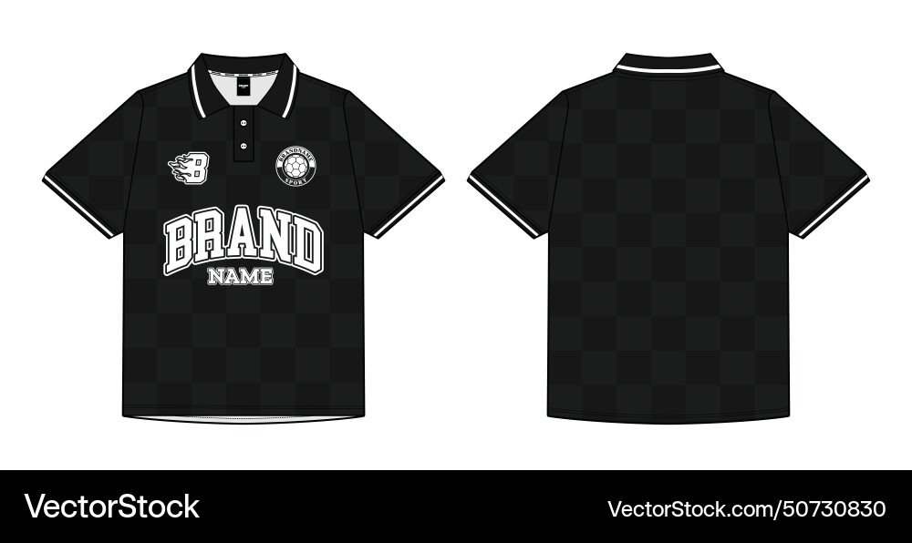 Vintage jersey collar shirt retro style Royalty Free Vector