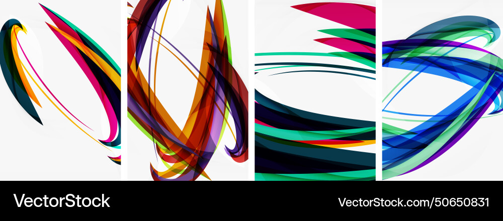 Abstract colorful wave posters for wallpaper Vector Image