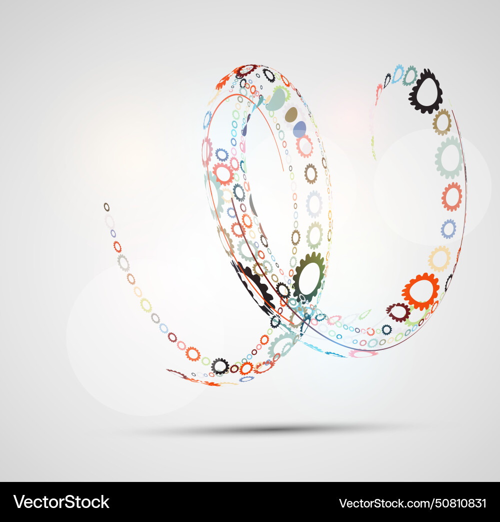 Abstract futuristic fade gear line technology Vector Image
