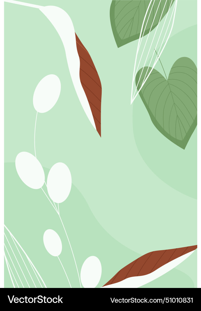 Abstract green leafy pattern with organic plants Vector Image
