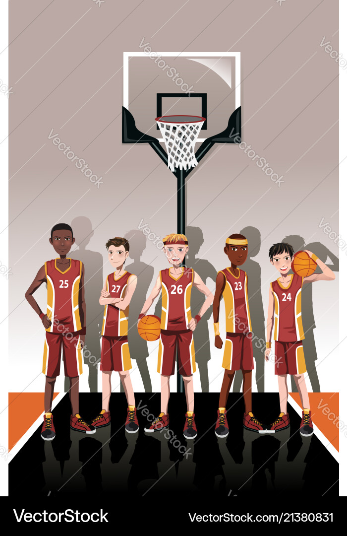 Basketball team players Royalty Free Vector Image