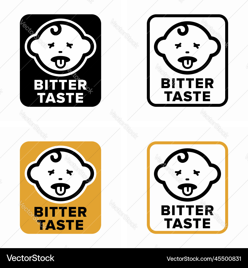 Bitter taste information sign Royalty Free Vector Image