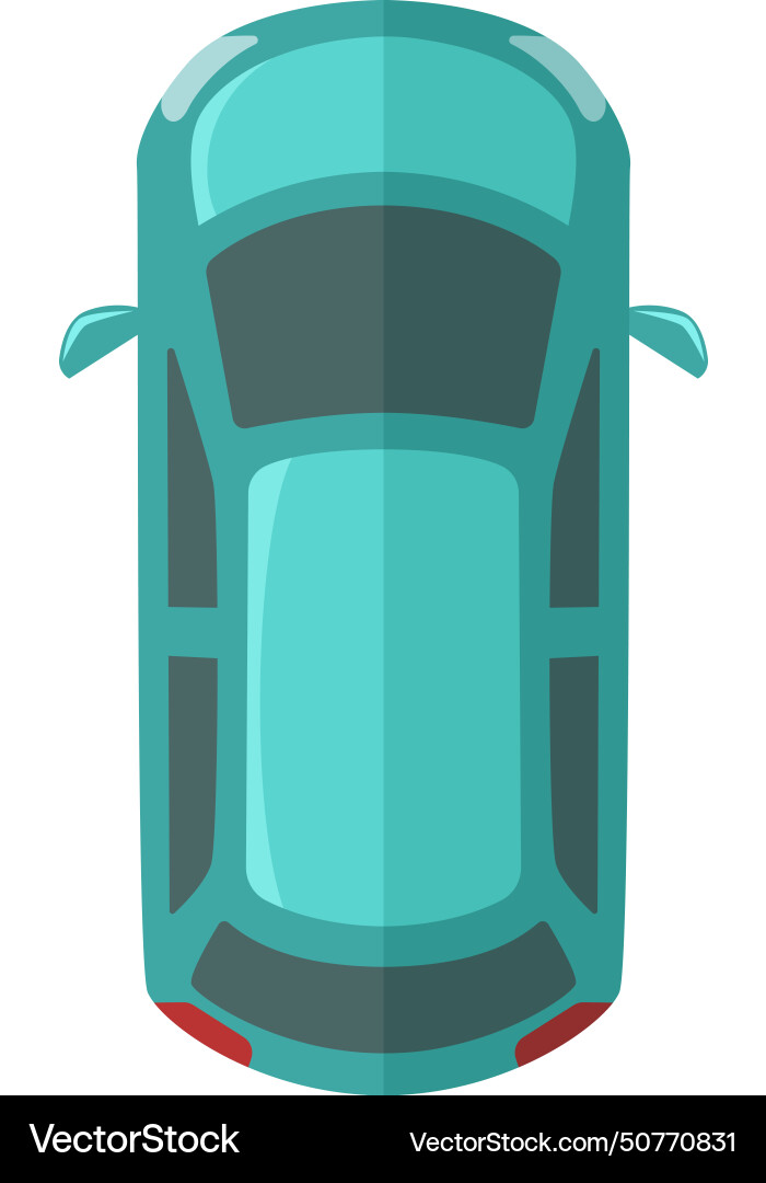 Blue car icon sedan auto top view Royalty Free Vector Image