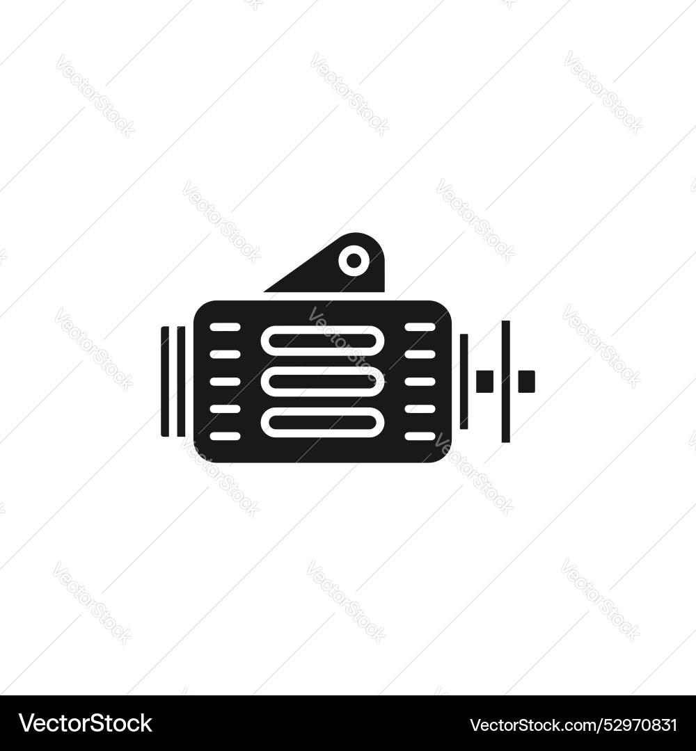 Car alternator line icon isolated on white Vector Image