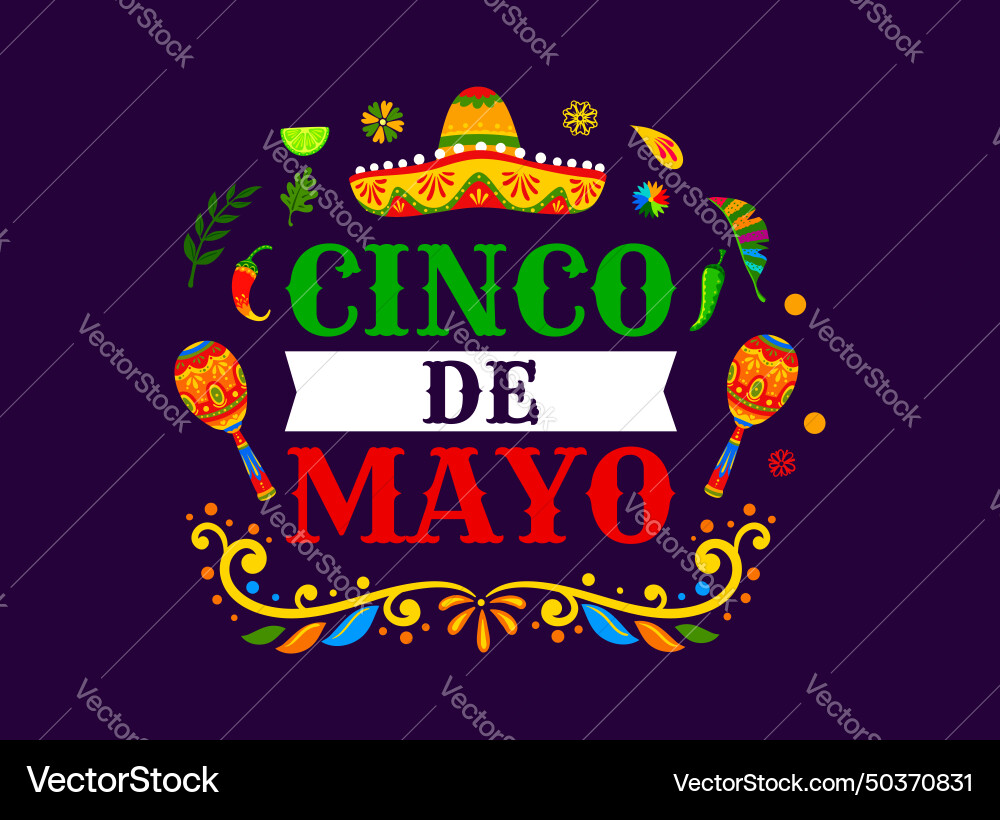Cinco de mayo mexican holiday banner with sombrero