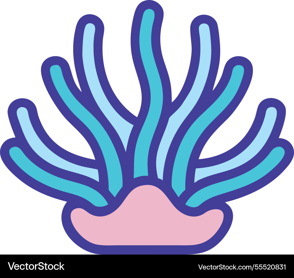 Coral reef marine life icon Royalty Free Vector Image
