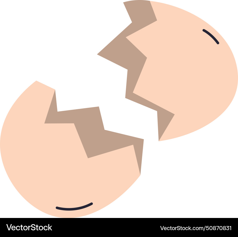 Cracked egg shell Royalty Free Vector Image - VectorStock