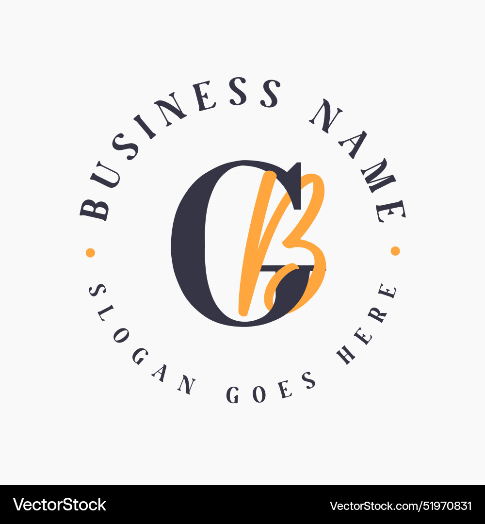 Elegant letter gb initials logo for corporate Vector Image