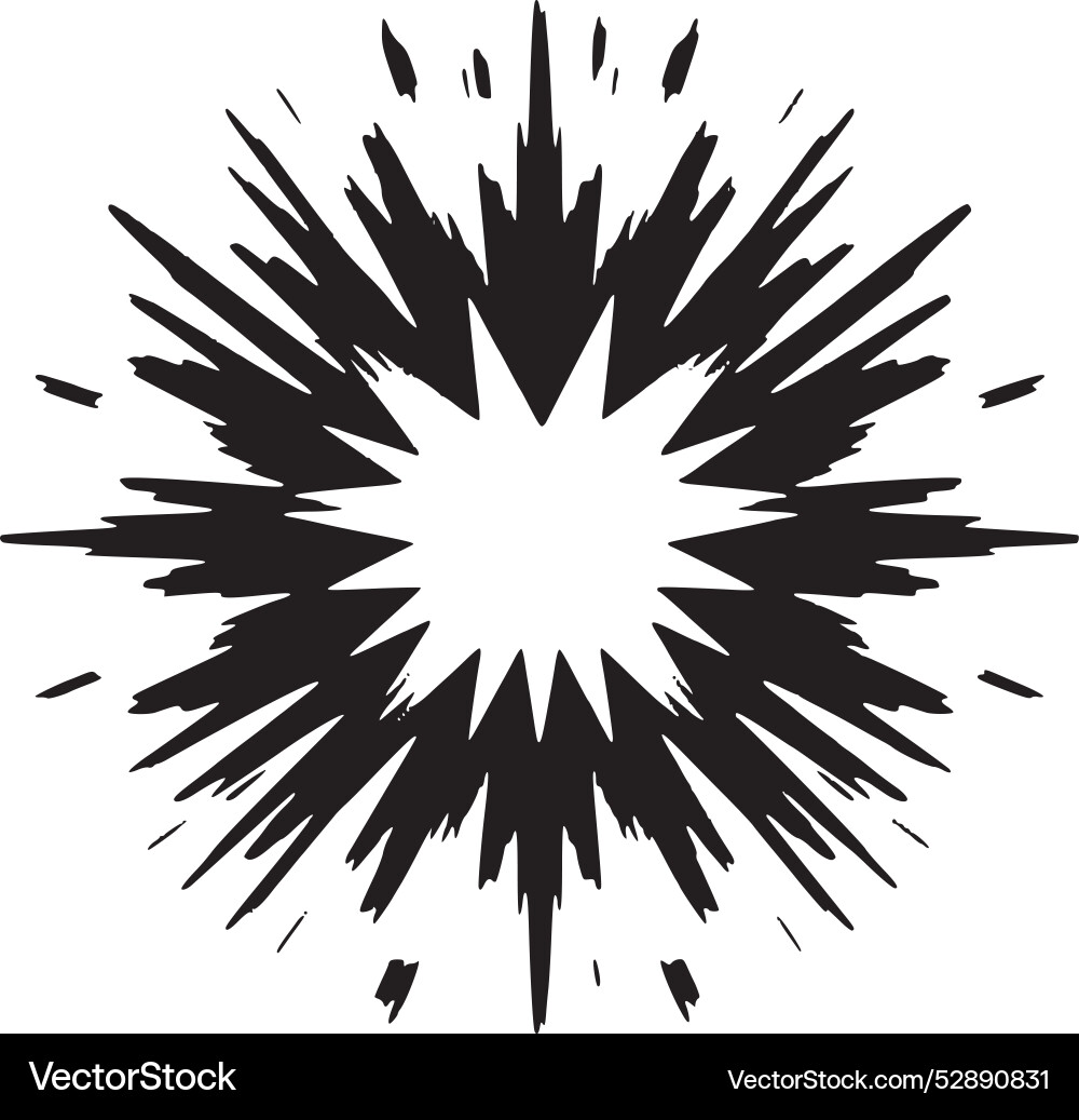 Explosion - black and white isolated icon Vector Image