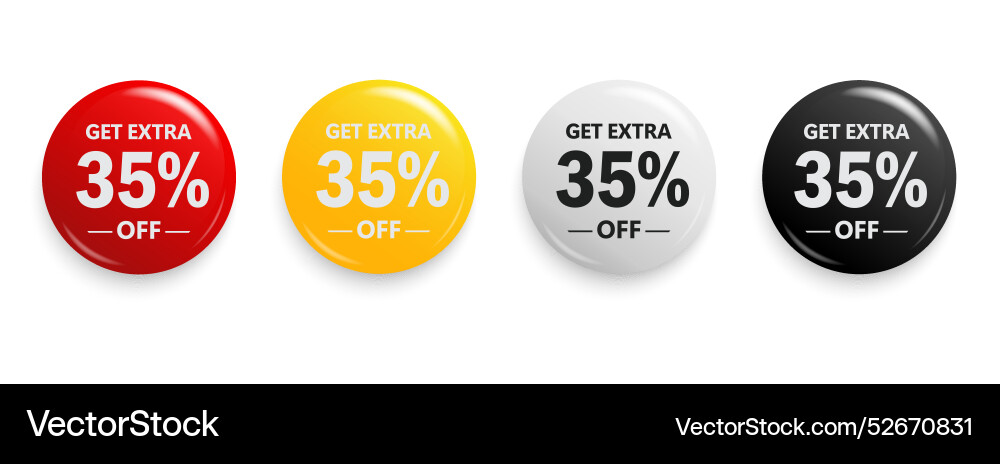 Get extra 35 off sign discount offer price Vector Image