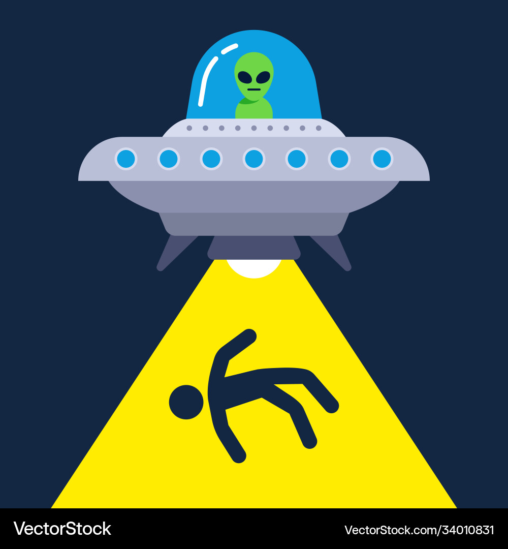 Human abduction aliens Royalty Free Vector Image