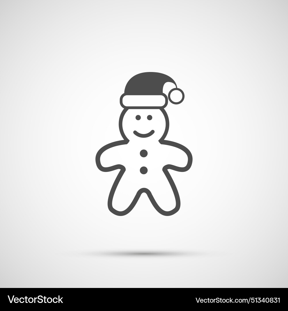 Icon christmas gingerbread man for holiday season Vector Image