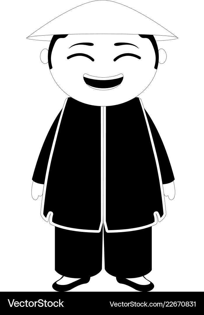 Isolated traditional asian cartoon character Vector Image