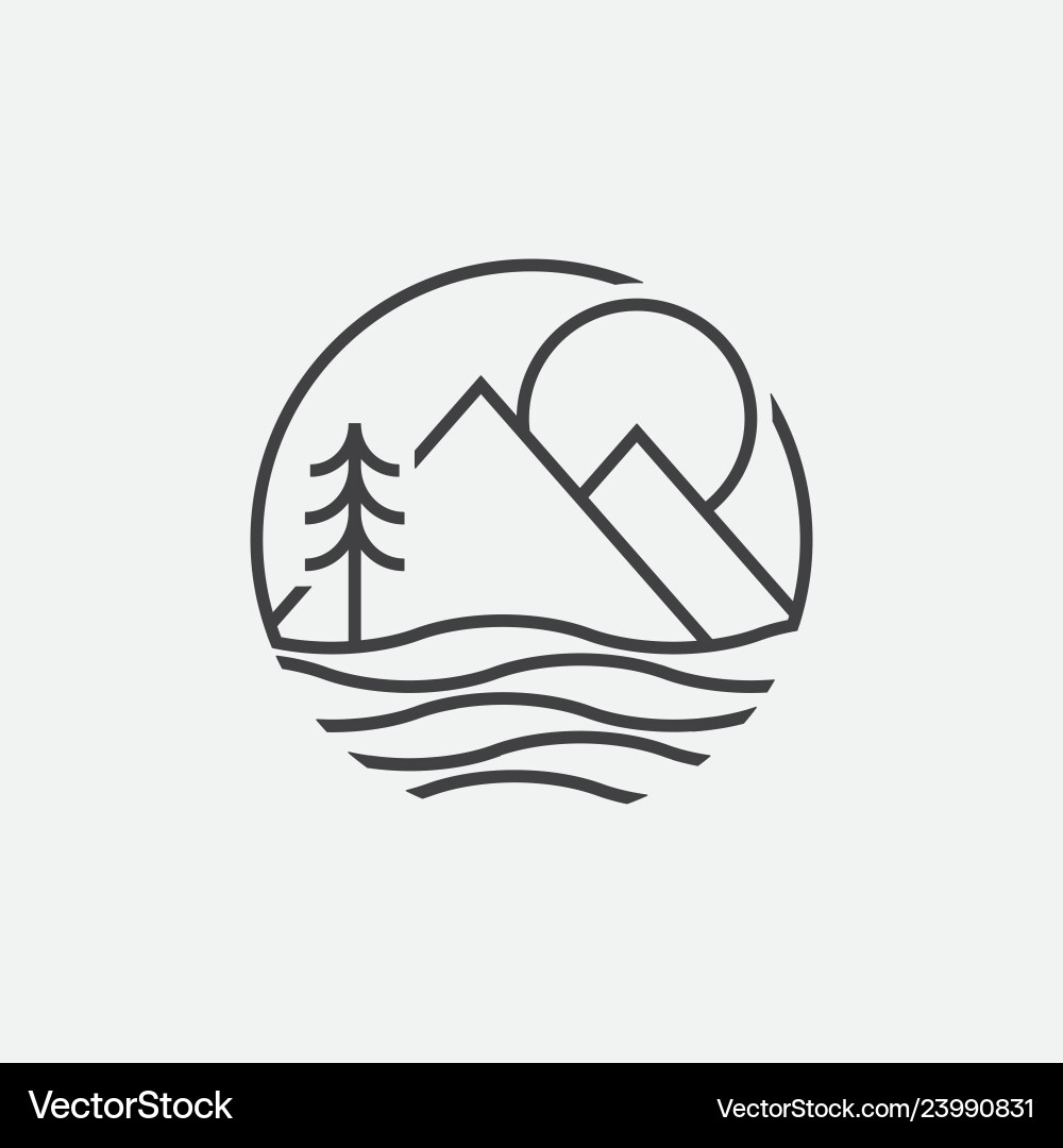Lake geometric logo Royalty Free Vector Image - VectorStock