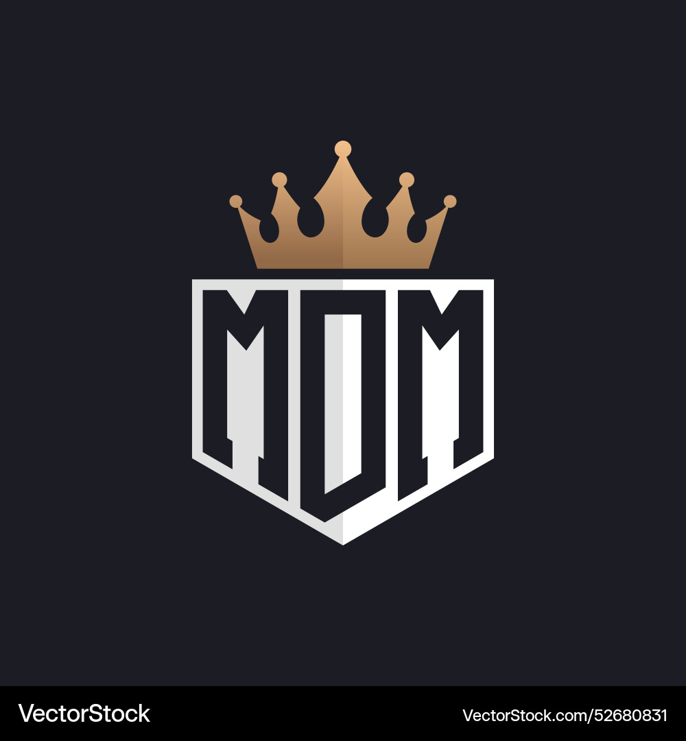 Luxury mdm logo with crown elegant initials Vector Image