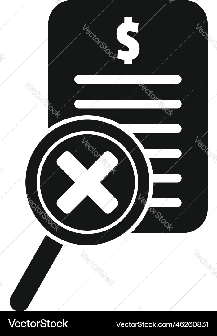 Paper payment icon simple cancel error Royalty Free Vector