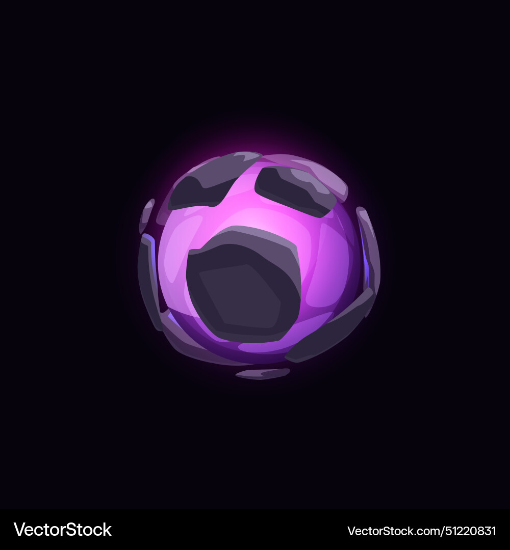 Purple magic energy ball for games isolated Vector Image