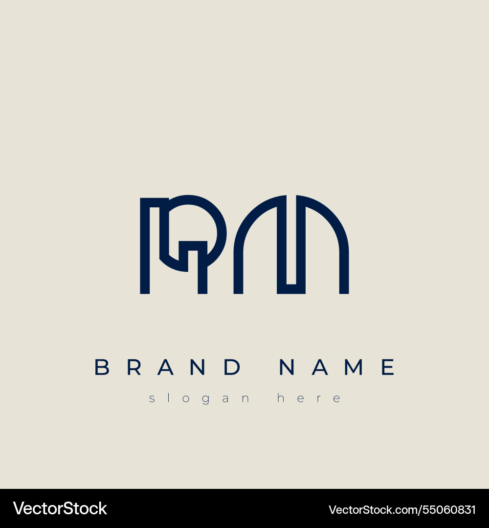 Rm alphabet letter icon logo Royalty Free Vector Image