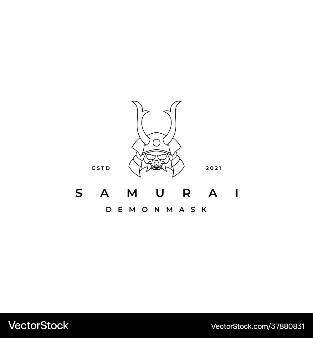 Samurai Demon Logo Inspiration Royalty Free Vector Image