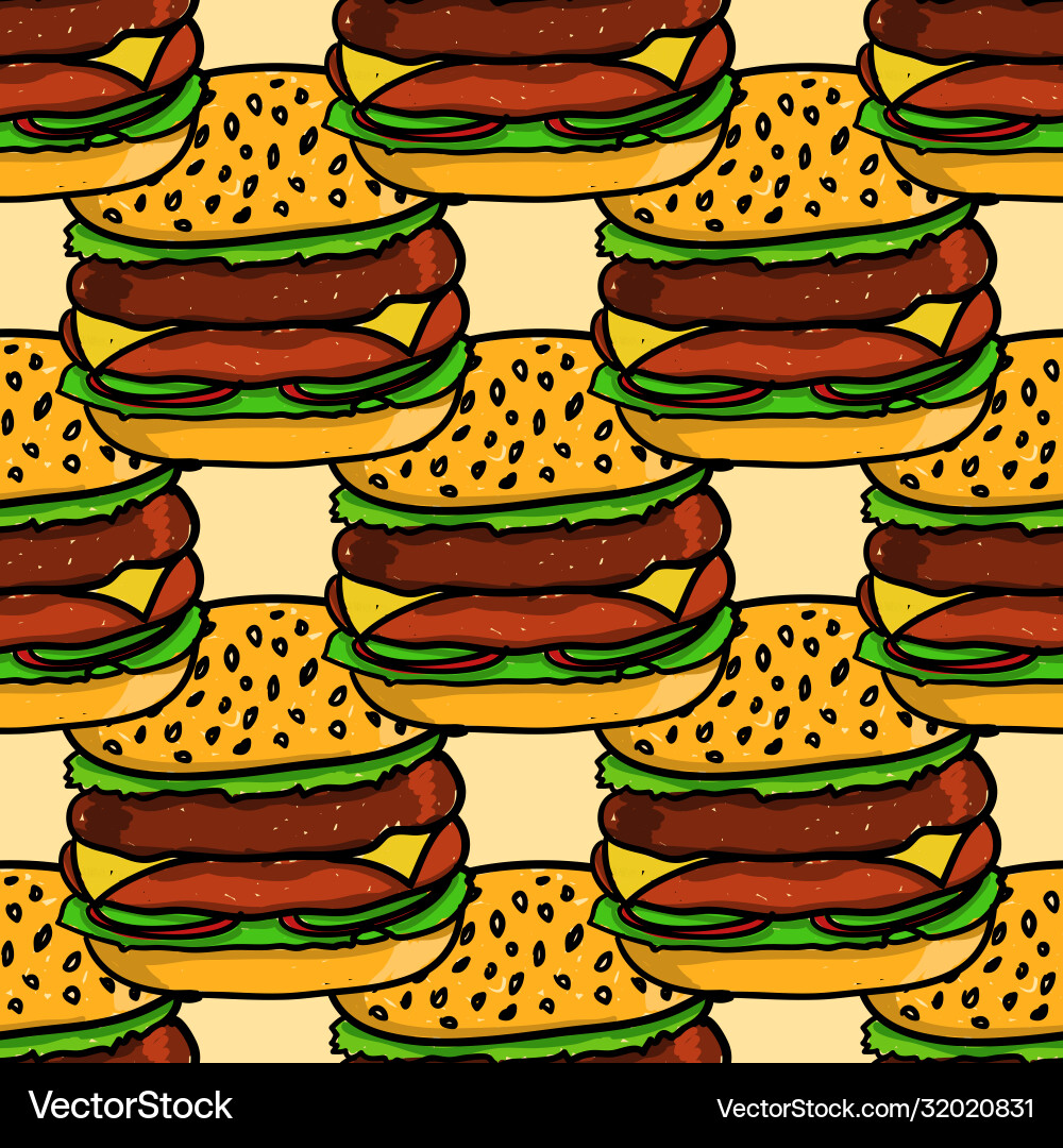 Seamless pattern with hamburger can be used Vector Image