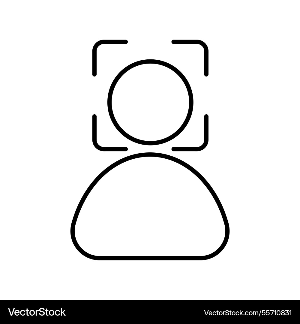Simplified icon representing a person with focus Vector Image