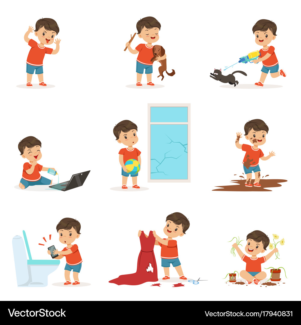 Troubled Child - Mischief and Play Royalty Free Vector Image