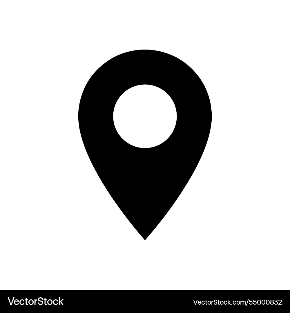 Black pin location icon map outline address Vector Image