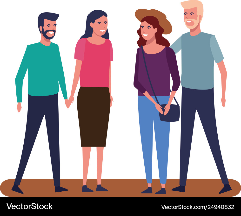 Cartoon Friends Gathering Royalty Free Vector Image