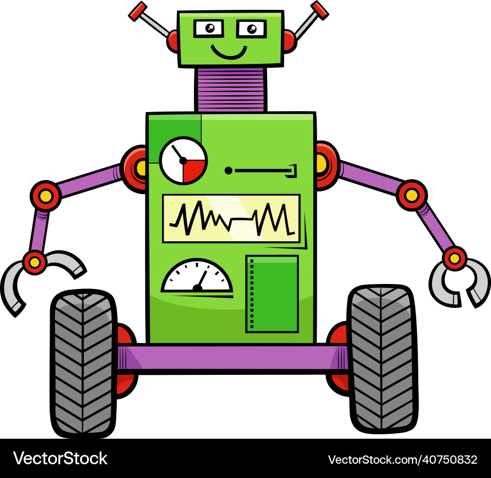 Cartoon funny robot fantasy character Royalty Free Vector