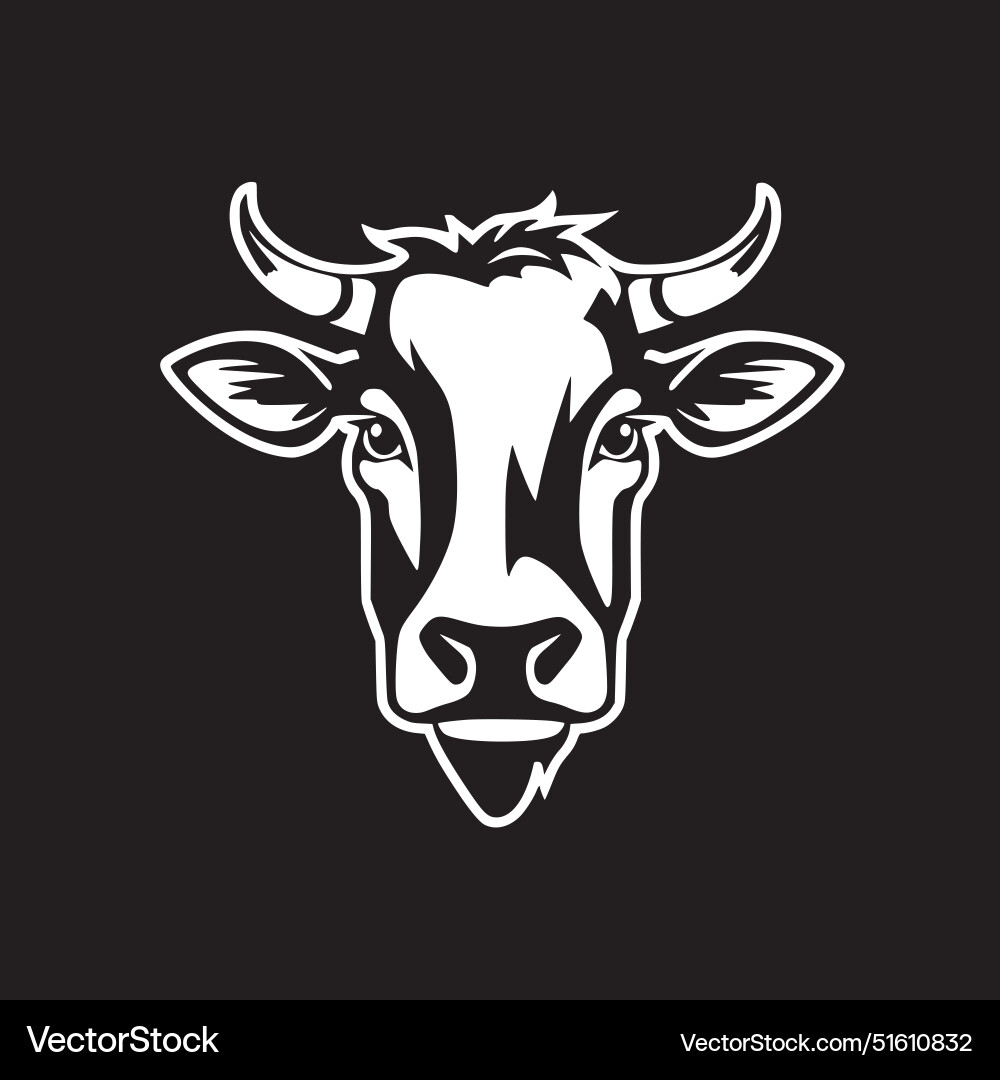 Cow - black and white Royalty Free Vector Image