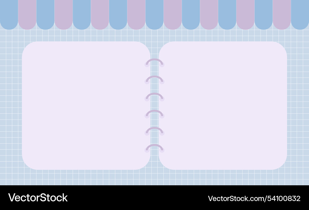 Cute kawaii pastel blue notepad poster background Vector Image