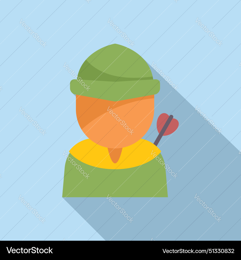 Flat design hunter icon with rifle Royalty Free Vector Image