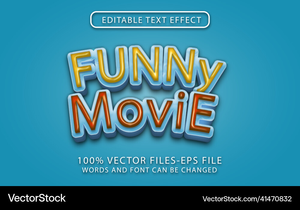 Funny movie cartoon style text effect editable Vector Image