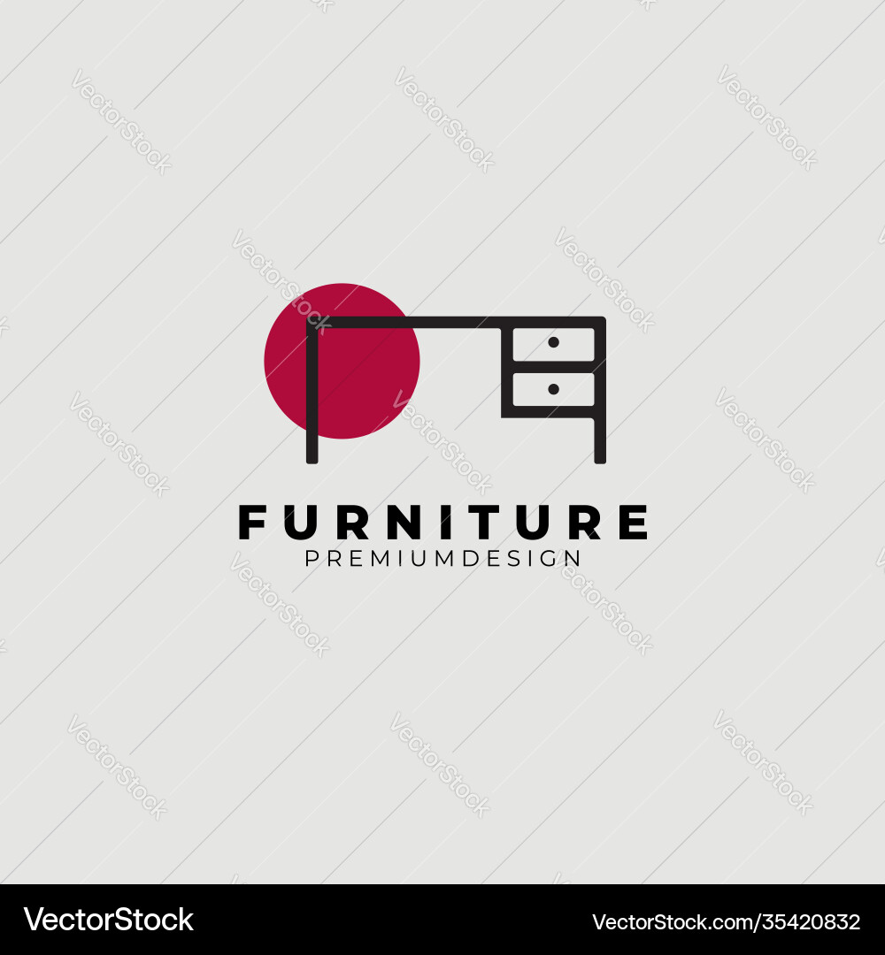 Furniture logo design Royalty Free Vector Image