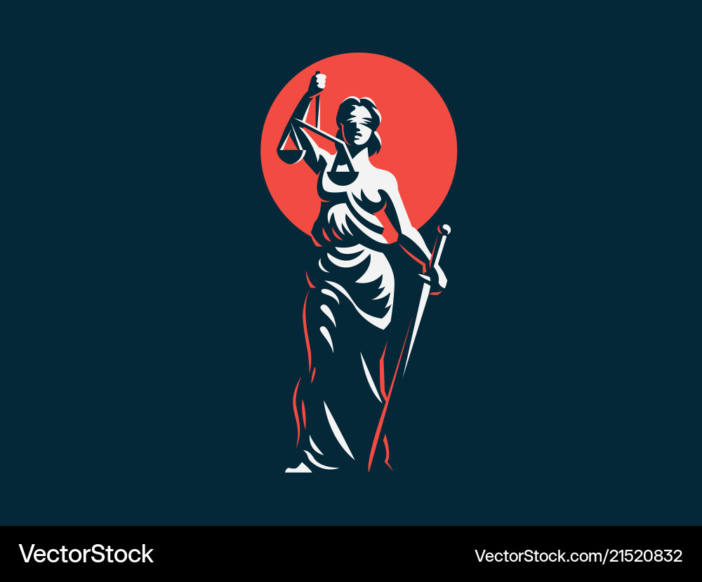 Goddess of justice themis Royalty Free Vector Image