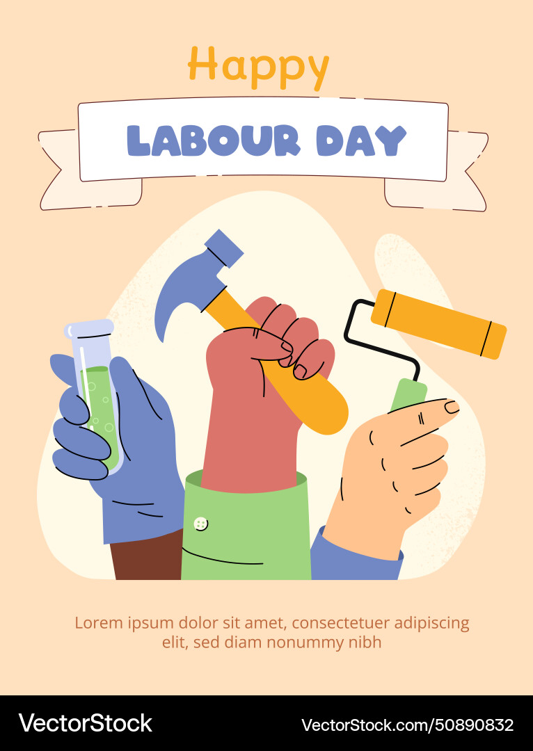 Happy labour day poster Royalty Free Vector Image