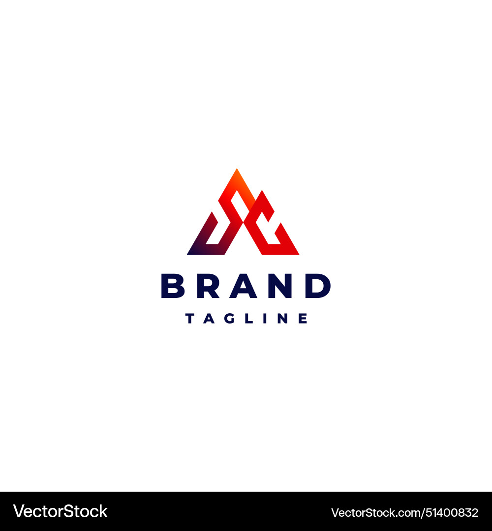 Initial letter sc forms a mountain symbol design Vector Image