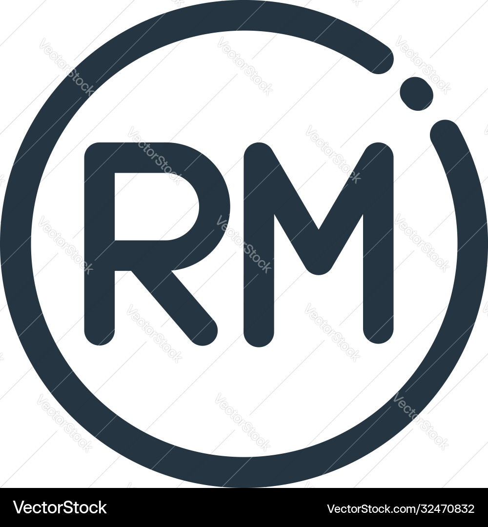 Malaysian ringgit icon isolated on white Vector Image