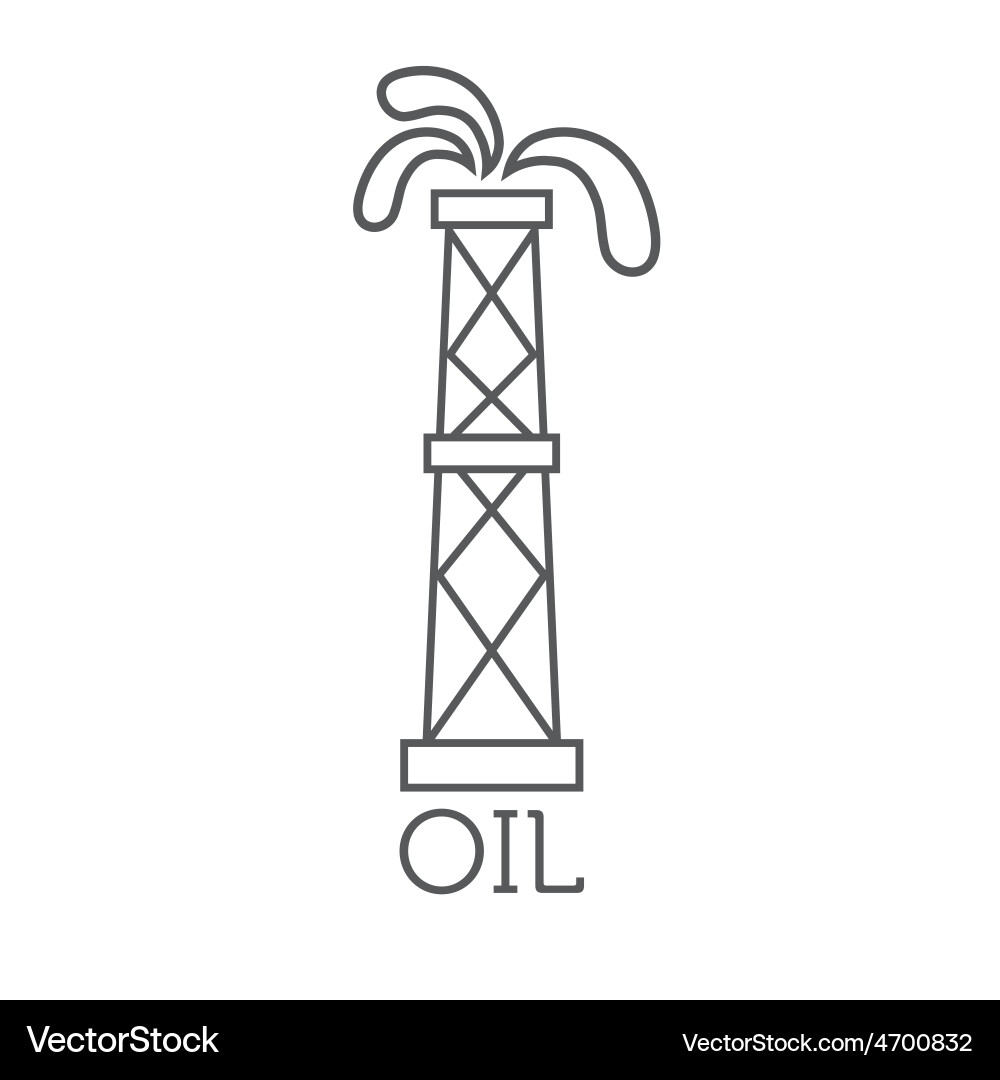Oil rig abstract design template Royalty Free Vector Image