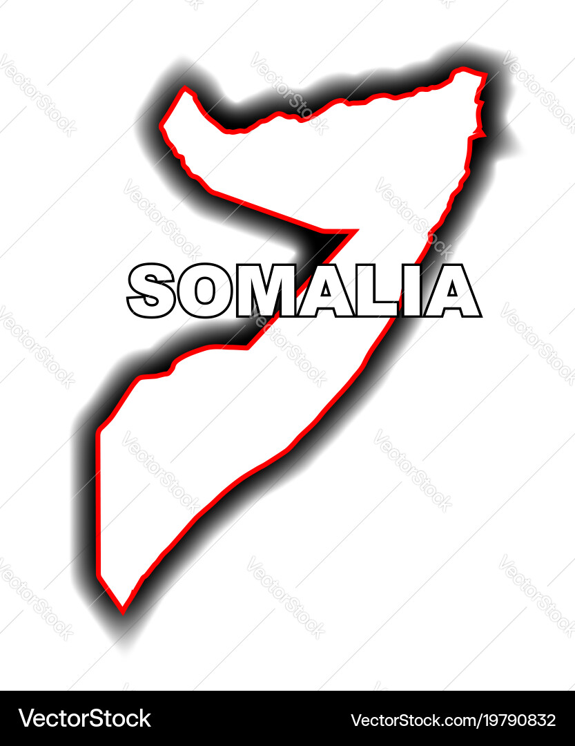 Outline map of somalia Royalty Free Vector Image